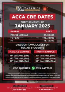ACCA CBE Dates for January 2025 at TSA | Book Your Slot Now - Tabani's ...