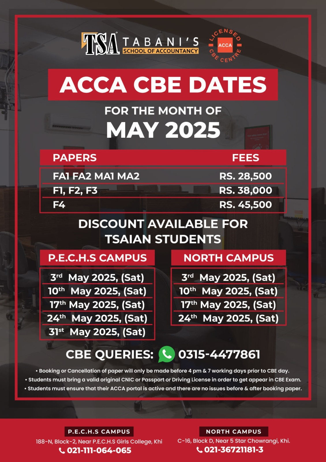 ACCA CBE May 2025 – Secure Your Exam Slot Now! - Tabani's School of ...